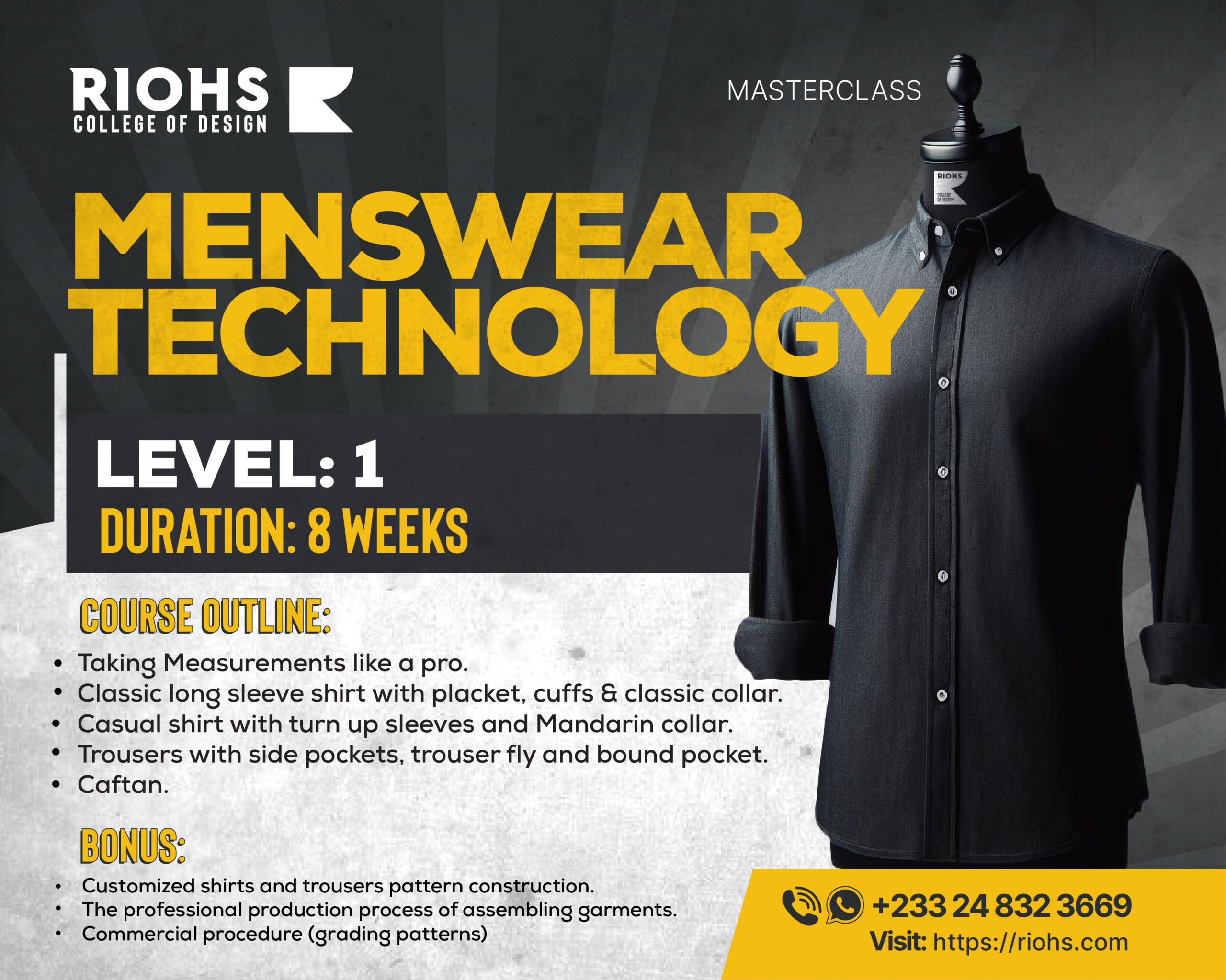 FASHION SCHOOLS GHANA: MASTERCLASS IN THE ART OF TAILORING - Riohs ...